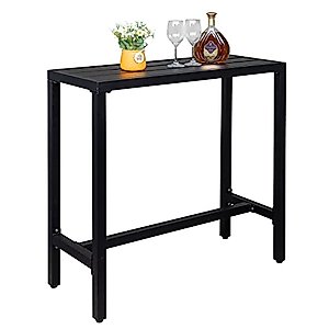 Vasitelan Outdoor Bar Table, Patio Counter Height Bar Pub Table, 40" Rectangle Bar Table for Patio, Garden, Yard, Balcony, Poolside,Bistro