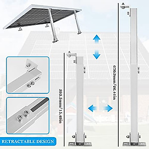 Txkrhwa Solar Panel Tilt Bracket Aluminum Alloy Solar Panel Mount Support Adjustable Solar Panel Mounting Rack Folding Tilt Leg Tilt Angle 15-30° for Off Grid Solar System