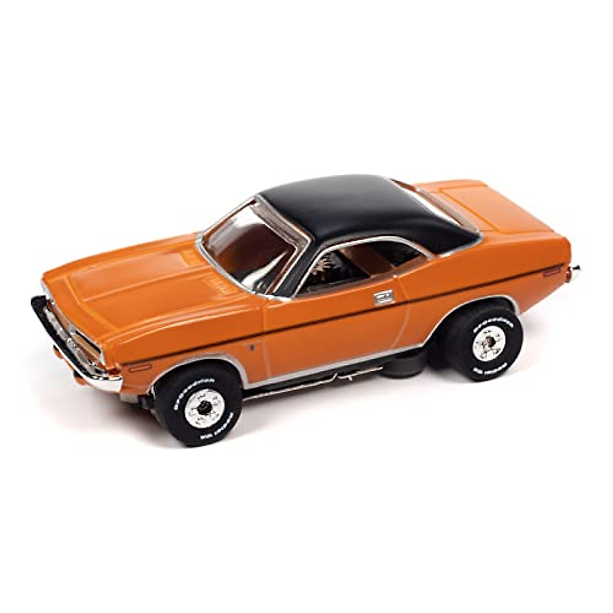 Auto World Thunderjet OK Used Cars 1970 Plymouth Barracuda Gran Coupe (Orange) HO Scale Slot Car