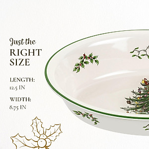 Spode Christmas Tree Oval Rim Dish