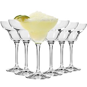 Krosno Margarita Cocktail Glasses | Set of 6 | 9.1 oz | Mixology Collection | Perfect for Home Restaurants and Parties | Dishwasher Safe | Gift Idea | Made in Europe