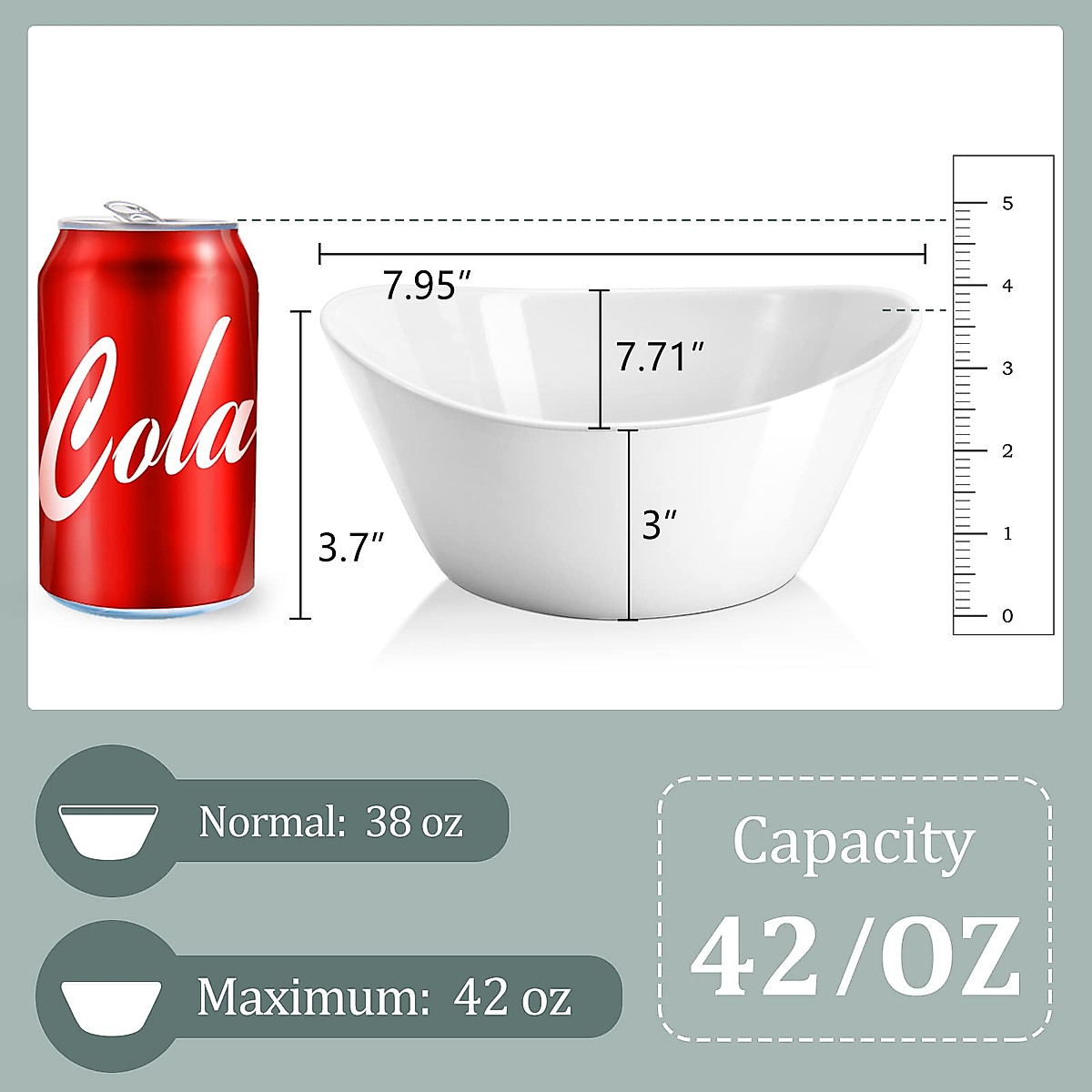 Yedio 40 oz Salad Bowls 3 Tier Serving Tray