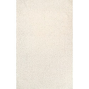nuLOOM Marlow Machine Washable Soft Shaggy Faux Sheepskin Area Rug, 5' x 8', White