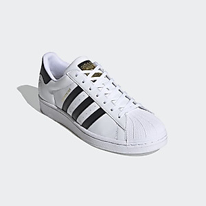 adidas Originals Men's Superstar Discontinued Sneaker, White/Black/Green (Vegan), 11