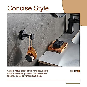 APLusee Matte Black Robe Towel Hook, Stainless Steel Modern Coat Hook, Utility Shower Towel Hanger for Bathroom Kitchen Home Storage