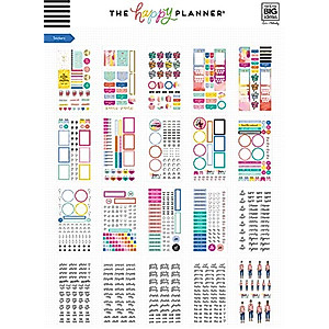 me & my BIG ideas Accessory Book Bundle - The Happy Planner Scrapbooking Supplies - Super Mom Theme - 4 Sticky Note Pads & 1 ListPad - Multi-Color & Gold Foil Stickers - 20 Sheets, 952 Stickers Total