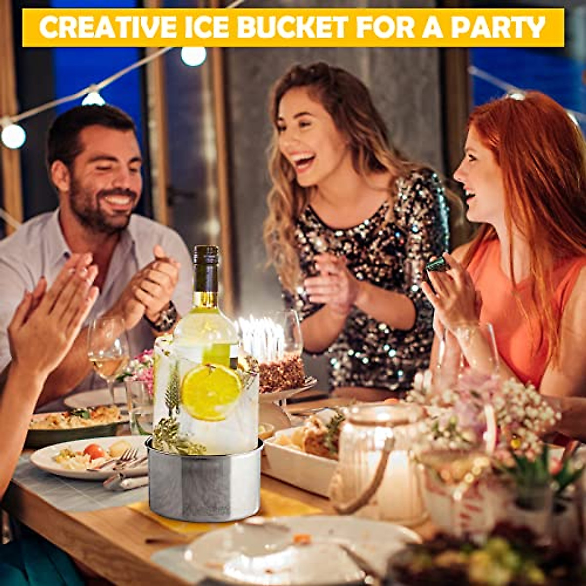 Ice Mold, Wine Chiller, Champagne Bucket Ice Mold, Customized Ice Bucket for Your Champagne, and Various Liquor, Can Be Made in Any Flower Food Coloring and Fruits. Beautiful Chilled Champagne.