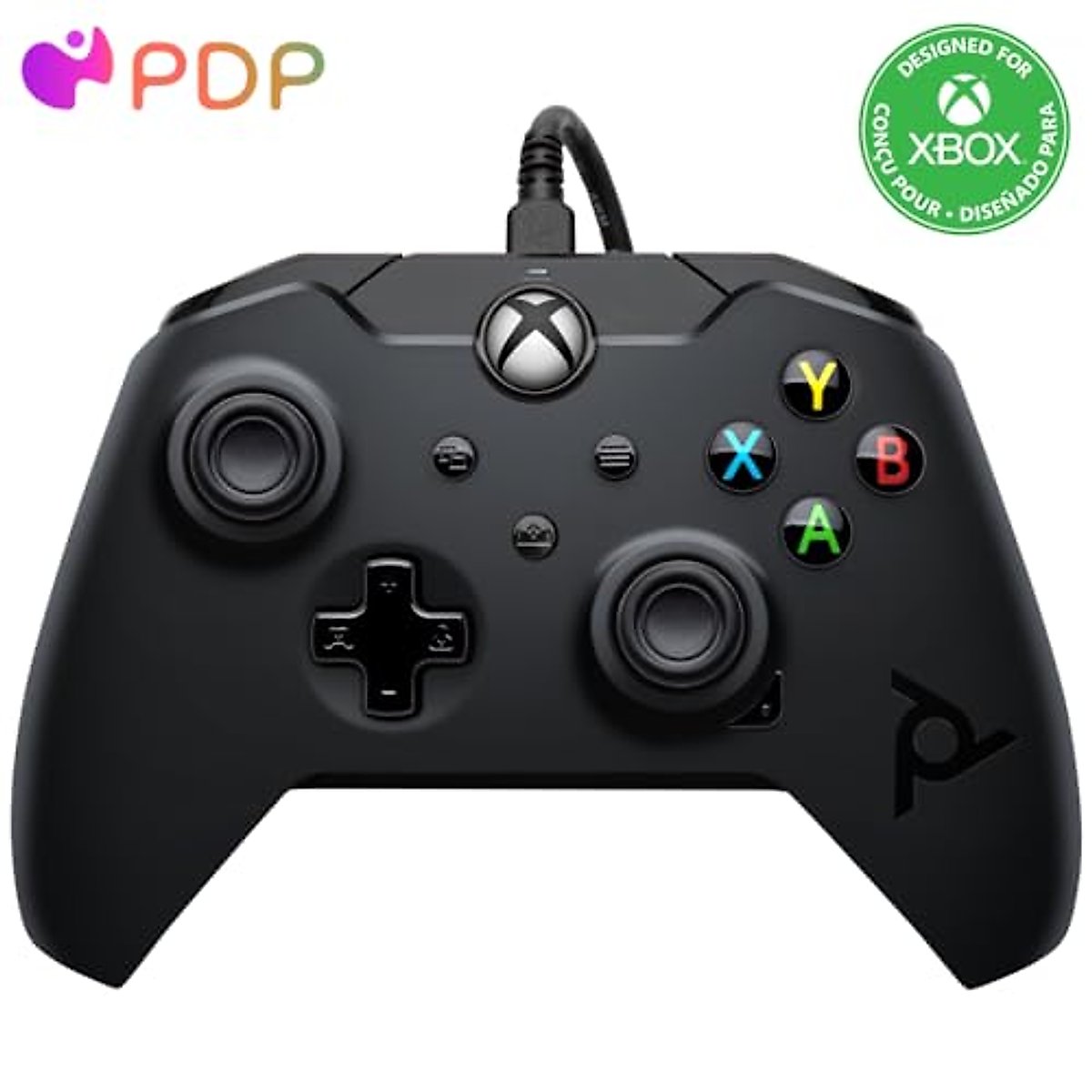 PDP Wired Game Controller - Xbox Series X|S, Xbox One, PC/Laptop Windows 10, Steam Gaming Controller - USB - Advanced Audio Controls - Dual Vibration Videogame Gamepad - Raven Black