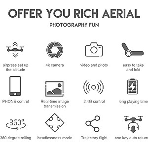 Foldable Remote Control Drone with Dual HD Camera Explore and Record Your Adventures (Black)