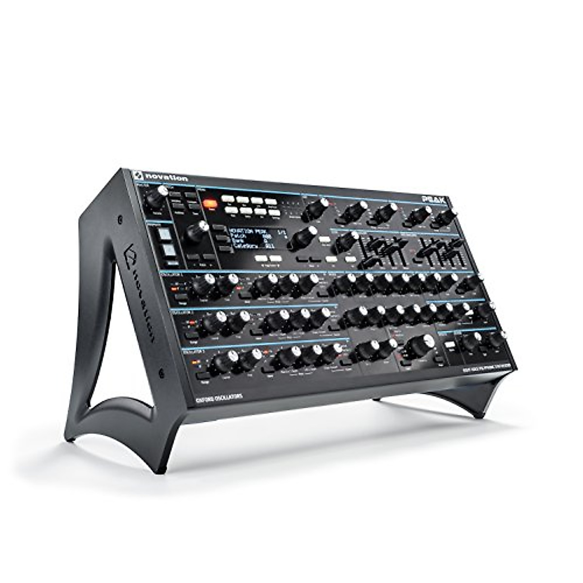 Novation Peak 8-Voice Desktop Polyphonic Synthesiser with 2 LFOs per voice, 16-slot modulation matrix, 3 analogue distortion points, and digital effects