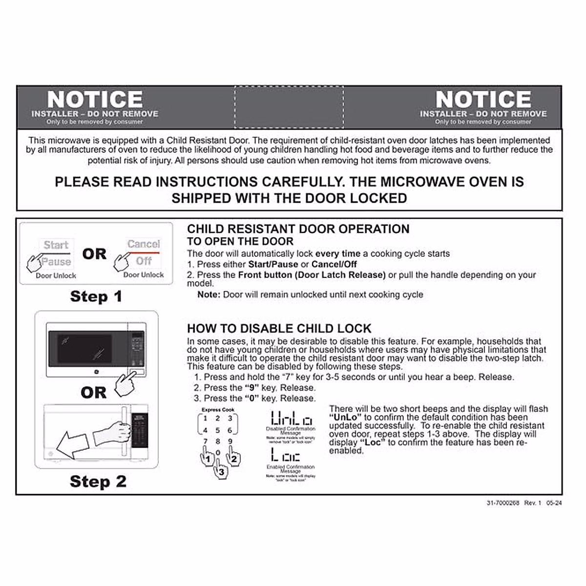 GE GCST07N1WWW Microwave Oven, 700-watt 6 Auto Cooking Settings, Kitchen Essentials for The Countertop, Dorm Room or Apartment, Child-Lock Technology 0.7 Cu. Ft, White