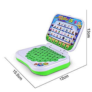 Gigicloud Electronic Learning Board,Multifunction Language Learning Machine Kids Laptop Toy Early Educational Computer Tablet Reading Machine for Helping Toddlers Learn Letters and Numbers