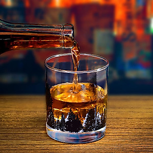 TOOWELL Whiskey Glasses Set of 2, 11OZ Bourbon Glasses Old Fashioned Glasses Handmade Lead-Free Scotch Tumbler, Birthday Gifts Valentines Day Gift, Rocks Glass for Liquor and Cocktail