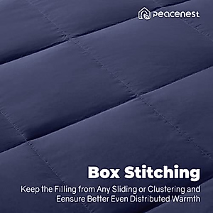 Peace nest Down Throw Blankets for Couch 50x70” Down Blanket for Indoor and Outdoor use Soft Lightweight Navy