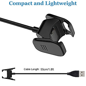 Threeeggs Compatible with Fitbit Charge 4 Charger, Replacement USB Charging Cable Cord for Charge 4 / Charge 3 Smartwatch 55cm/1.8ft (1)