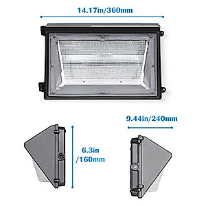 ZJOJO 4 Pack 120W New LED Wall Pack with Dusk-to-Dawn Photocell, IP65 Waterproof Outdoor Lighting Fixture, 800-1000W HPS/MH Replacement, 14400lm 5000K 120Vac 5-Year Warranty