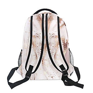 ALAZA Custom Pink Marble Backpack for Girls Personalized Your Name Text Bookbag Print School Backpack Bookbag 3rd 4th 5th Grade Elementary Students Daypacks