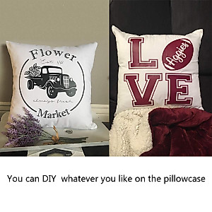 8-Pack 100% Cotton Comfortable Solid DIY Decorative Throw Pillow Case for Christmas Halloween Couch Sofa (4-Pack Black and 4-Pack White)