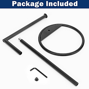 NearMoon Hand Towel Holder Stand, Thicken Metal L Shape Hand Towel Rack, Small Towel Ring Stand, Stable Free-Standing Towel Bar for Bathroom Kitchen Vanity Countertop, 8” L 12” H (Matte Black, 1 Pack)