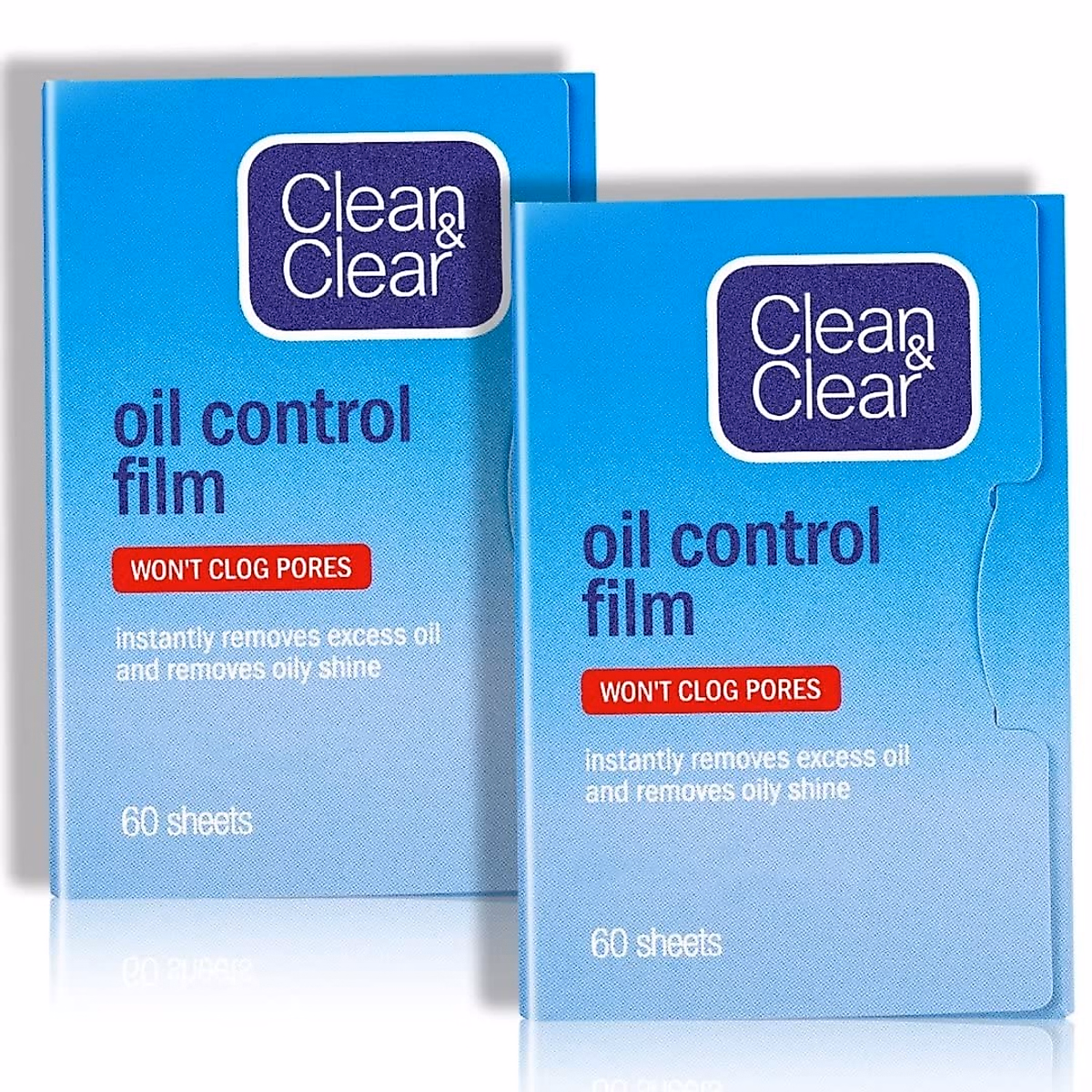 Oil Control Film Replacment for Clean & Clear Oil-Absorbing Sheets,2 Pack(total 120sheets)Oil Blotting Sheets For Face,9%Larger Makeup Friendly High-performance Handy Face Blotting Paper for Oily Skin