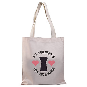 BDPWSS Yorkie Tote Bags For Women Dog Mom Gift Yorkie Terrier Gift All You Need Is Love And a Yorkie Handbags (Need love & Yorkie TG)