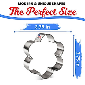 Foose Cookie Cutters Scallop Flower Cookie Cutter 3.75 Inch, Hand Made in the USA