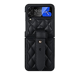 Fivean Suitable for Oppo findn2flip Foldable flip Card, Wrist Strap Phone case Black