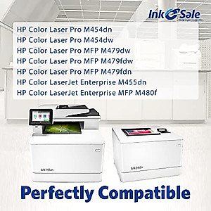INK E-SALE Compatible Toner Cartridge Replacement for HP 414A W2020A M454dw M479fdw 414X for HP Color Pro M454 M479 M454dn M479fdn Printer Black Cyan Yellow Magenta (Upgraded Version)