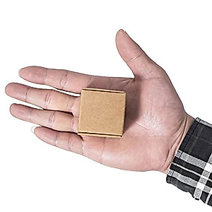 Sdootjewelry Small Gift Boxes 100 Pack, Kraft Gift Boxes Bulk 1.57’’ × 1.57’’ × 0.98’’, Ring Boxes Bulk, Small Cardboard Boxes for Jewelry Packaging, Brown