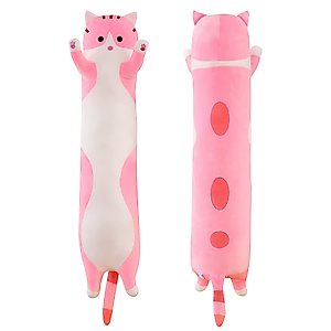 SEENEEY Long Plush Body Pillow,Cute Cat Stuffed Animals Soft Plushies,Cute Plush Cat Plush Animal,Stuffed Plush Doll Toy Gift for Kids Girlfriend.