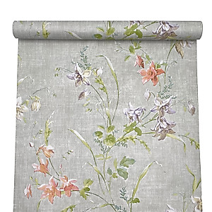 Yifely Rural Floal Vinyl Furniture Paper Pre-Pasted Shelf Liner Dresser Drawer Sticker 17.7 Inch by 9.8 Feet