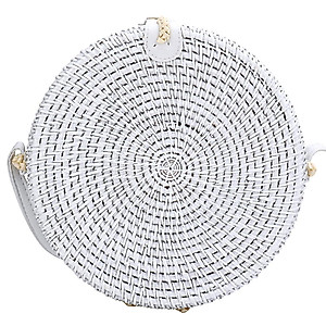 Hurber Rattan Bag For Women Handwoven Straw Bag Beach Crossbody Purse With Handbag (Pattern)