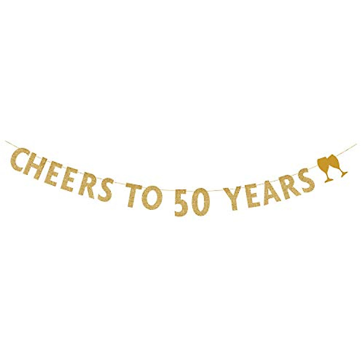 MAGJUCHE Gold glitter Cheers to 50 years banner,50th birthday party decorations