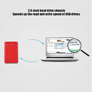 2.5inch USB3.0 SATA3.0 6Gbps Mobile Hard Disk Box Supports 3TB UASP Acceleration(红色)