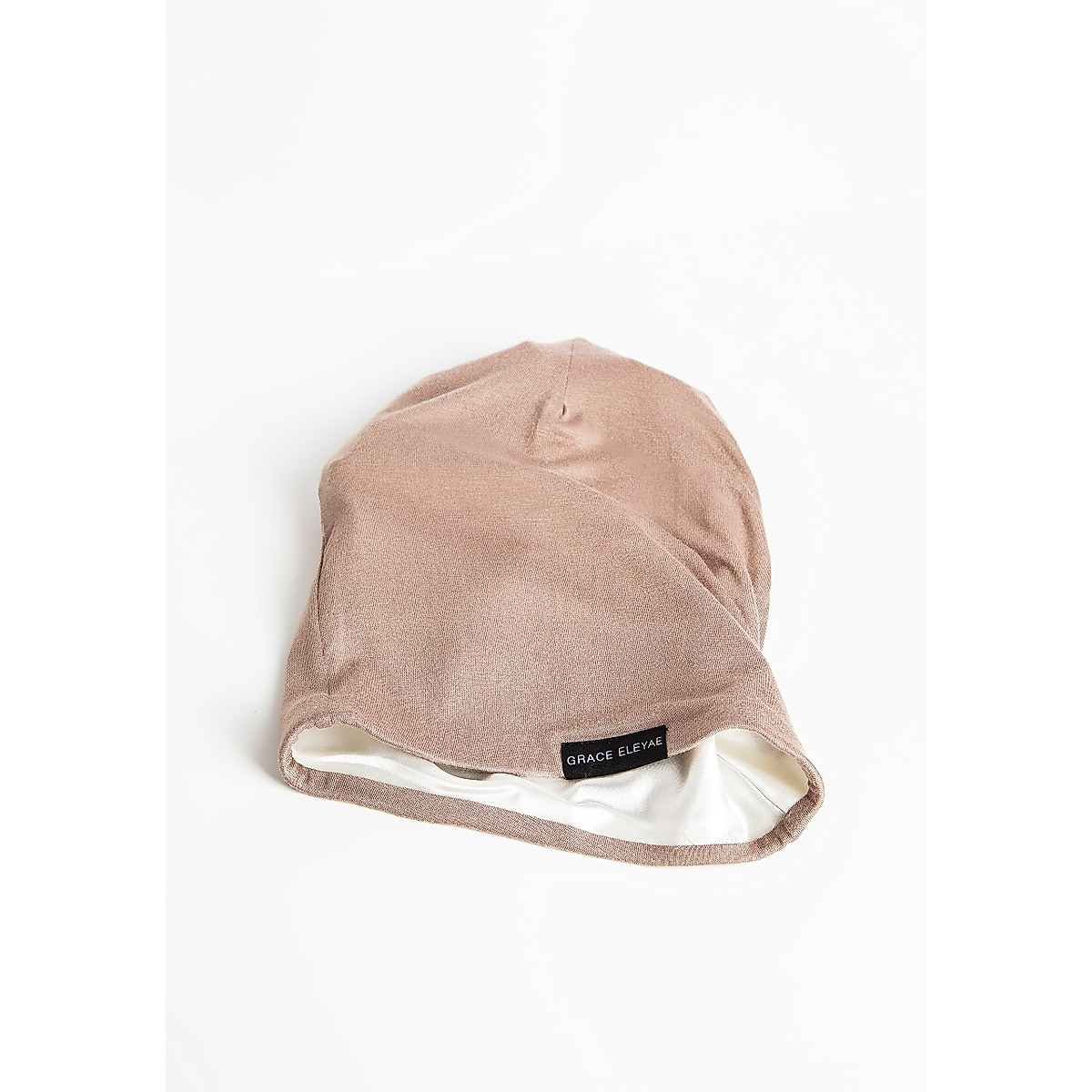 Grace Eleyae Women's Sleep Cap Slap Silky Sleeping Stylish Beanie Hat Premium Quality Head Cover for Curly Hair Soft & Smooth (Walnut)