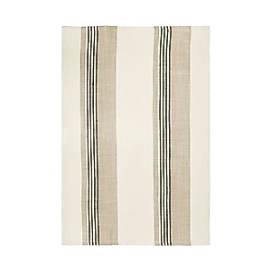 Creative Co-Op Tan & Grey Striped Cotton Tea Towels (Set of 3 Pieces)