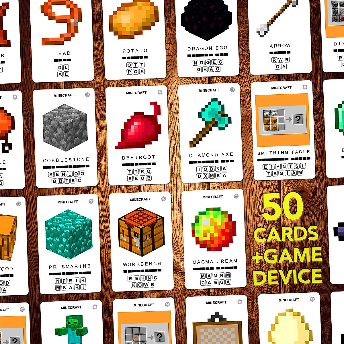 100 PICS Unofficial & Independent Minecraft Guide - Guess 100 Minecraft Items | Flash Cards with Slide Reveal Case | Card Game, Gift, Stocking Stuffer | for Kids and Adults | Ages 6+