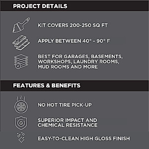 Rust-Oleum 60007 Rocksolid Polycuramine Garage Floor Coating, Tan, 1 Car Kit