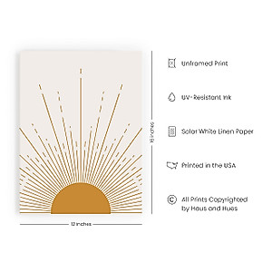 HAUS AND HUES Minimalist Wall Art Mid Century Art Wall Decor Mid Century Modern Decor Contemporary Wall Art Boho Prints Mid Century Wall Decor Boho Wall Art Modern Art Wall Decor (12x16 UNFRAMED)