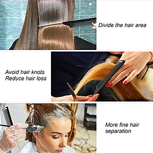 Rat Tail Combs Hair Combs :3Pack Parting Comb,Fine Tooth Comb,Tail Comb,Metal Long Steel Pin Rat Tail Comb,Combs for Women，Professional Hair Salon Quality Styling Combs(Black|Purple|Pink）