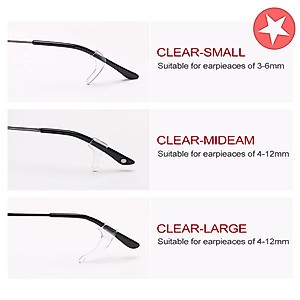 iGeyzoe 25 Pairs Eyeglasses Ear Grip Ear Hooks, Anti-Slip Holder Eyeglasses Stoppers Temple Tips Sleeve Retainer Eyewear Retainers Spectacle Stay For Eyeglasses, Sunglasses, Reading Glasses