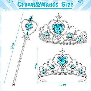 30 Pcs Princess Dress up Accessories Including Sequins Tutu Skirt Layered Stars Ballet Dance Dress Princess Tiara Crown Wand Birthday Party Favors for Girls
