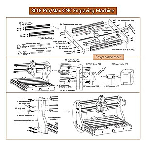 VEVOR CNC 3018-PRO Router Machine 3 Axis GRBL Control with Offline Controller Plastic Acrylic PCB PVC Wood Carving Milling Engraving Machine XYZ Working Area 300x180x45mm
