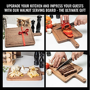 Coolina Walnut Serving Board - Perfect Cutting Board for Chopping Meet,Chicken! Made from Durable Walnut Wood (12x9 inches)
