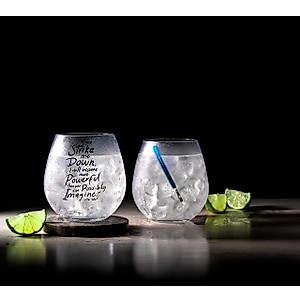 JoyJolt Star Wars Obi-Wan Kenobi Lightsaber Stemless Drinking Glass - 15 oz - Set of 2