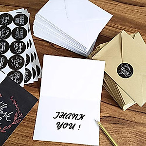 Supla 150 Sets Thank You Cards with Envelopes Stickers Bulk Thank You Notes 6 Designs of Chalkboard Floral Thank You Note Cards Vintage Blank Thank You Card 4 x 6 for Wedding Bridal Baby Shower