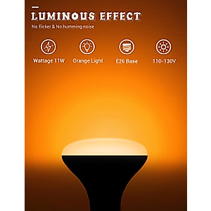 JandCase BR30 Halloween Light Bulbs, E26 Base Halloween Purple & Orange Indoor Flood Light Bulbs, Orange Purple Flood Light Bulbs for Halloween Decoration,11W(65W Equivalent),Not-Dimmable, 2 Pack