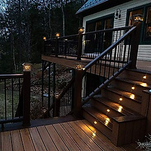 TWINSLUXES Solar Post Cap Lights Outdoor - Waterproof LED Fence Post Solar Lights for 3.5x3.5/4x4/5x5 Wood Posts in Patio, Deck or Garden Decoration…………