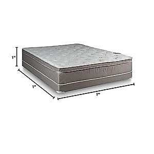 Continental Sleep 10-Inch Plush Foam Encased Hybrid Eurotop Innerspring Mattress and 4" Wood Low Profile Boxspring/Foundation Set, Queen