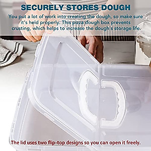 2 PCS Dough Trays for Pizza, Commercial Pizza Dough Proofing Box, BPA FREE，Durable Pizza Storage Container, 14" x 10.3" Large Capacity Pizza Dough Containers, Home Pizza Dough Trays with Handles